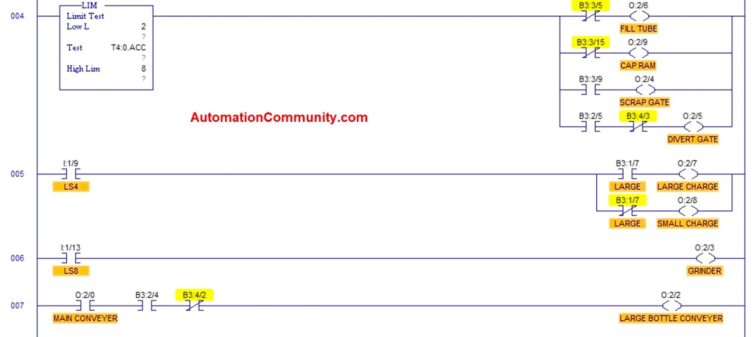 Bottle Line Simulation in LogixPro PLC Simulator